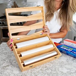 Drawer Organizer with Cutter Kitchen Wrap Organizers Foil Organizer for Drawers Saran Wrap Dispenser