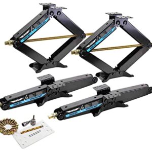 LIBRA Heavy Duty 9000lbs 24" RV Trailer Stabilizer Leveling Scissor Jacks w/Dual Power Drill Sockets & Full Installation Kit,Set 4