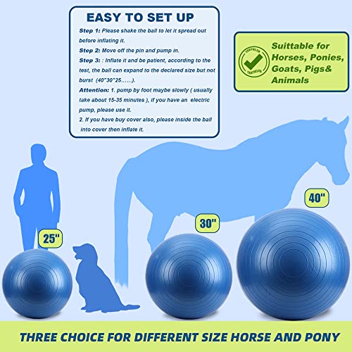 Horse Balls for Play, 30 Inch Mega Ball Toys for Horses to Play with Cover, Extra Large Training Soccer