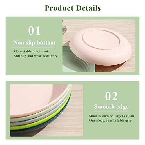 Berglander 9 Inch Plastic Deep Dinner Plates Set of 8 Colors, Reusable and Sturdy Unbreakable Dishes Set for Pasta Bowls,Ramen,Drop Resistant, BPA Free Dinnerware Microwave Safe Dishwasher Safe