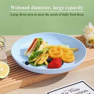 Berglander 9 Inch Plastic Deep Dinner Plates Set of 8 Colors, Reusable and Sturdy Unbreakable Dishes Set for Pasta Bowls,Ramen,Drop Resistant, BPA Free Dinnerware Microwave Safe Dishwasher Safe