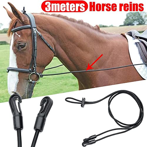 N/A Three-Meter Portable Black Rope, High-Strength Nylon Halter Rope Head Horse Control Accessory Horse Riding Equipment