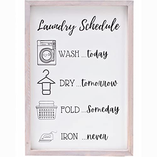 Athena's Elements Farmhouse Laundry Room Wall Signs, Funny Home Decor Rustic Wooden Sign, Laundry Quotes for Modern Laundry Room, 11x16 Inches