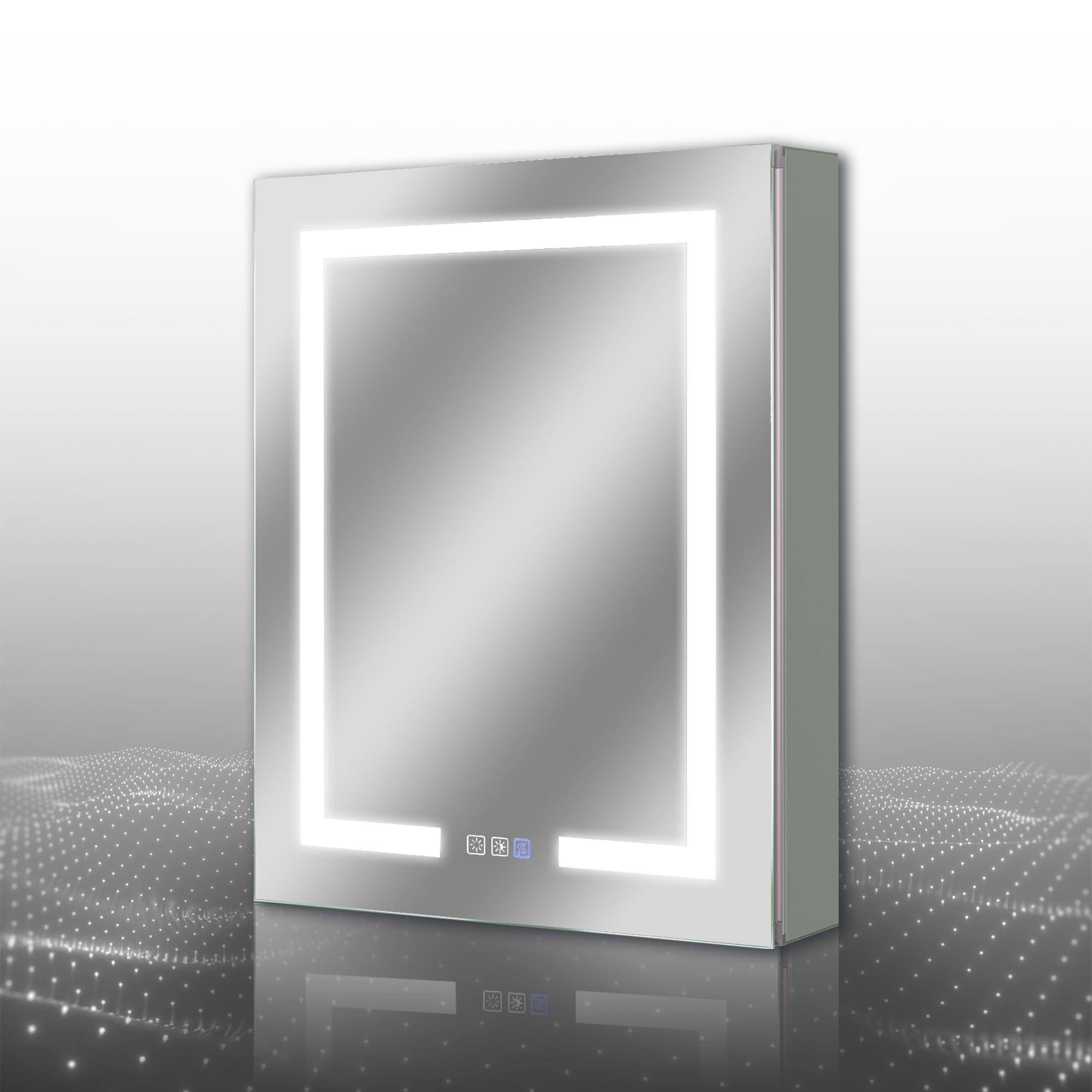 ES-DIY Lighted Medicine Cabinet with Mirror 24 x 30 Inch, Recessed or Surface Mount led Medicine Cabinet, 2 Outlets, Defog, Stepless Dimming,Medicine Cabinet Color Temper 3000K-6400K,Right Hinge