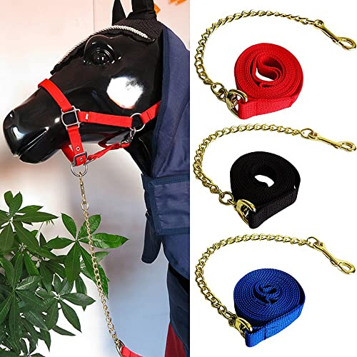 N/A PP Horse Lead Rope Strap Adjustable Equestrian Rope Racing Halter Rotating Buckle Small Pony Pet Leading Traction Webbing Rope (Color : Black)