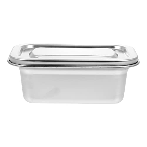 UPKOCH 1 Pc Ice Cream Container Stainless Steel Keeper with Lid Reusable Storage Tubs Refrigerator Storage for Sorbet Frozen Yogurt