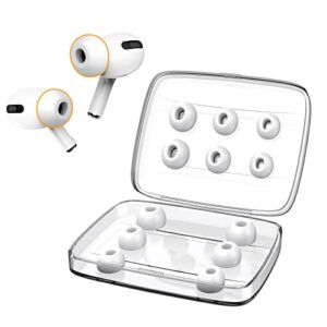 [12 pieces] lanwow replacement ear tips for airpods pro & airpods pro 2 with portable storage box. anti-slip silicon earbuds tips with noise reduction hole (s/m/l) (6 pairs)