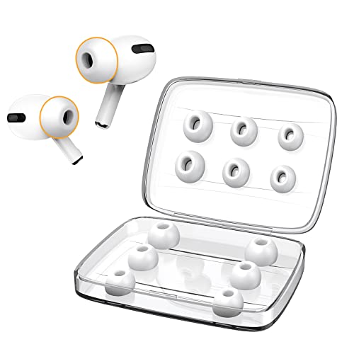 [12 Pieces] Lanwow Replacement Ear Tips for AirPods Pro & AirPods Pro 2 with Portable Storage Box. Anti-Slip Silicon Earbuds Tips with Noise Reduction Hole (S/M/L) (6 Pairs)