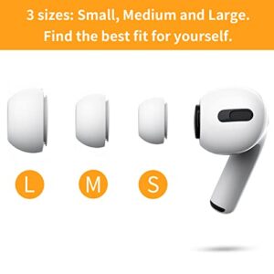 [12 Pieces] Lanwow Replacement Ear Tips for AirPods Pro & AirPods Pro 2 with Portable Storage Box. Anti-Slip Silicon Earbuds Tips with Noise Reduction Hole (S/M/L) (6 Pairs)