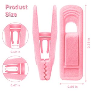 LHMTQVK 20 PCS Velvet Hangers Clips Clothes Pins Clips Strong Velvet Clips Fit Clips for Velvet Hangers Perfect for Thin Velvet Hangers (Pink)