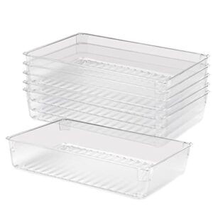 storage bins clear storage bins pantry organization snack organizer pantry bins,6 pack stackable plastic organizer bins snack organizer for pantry organizers and storage