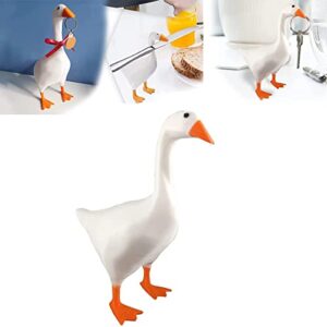 goose magnetic key holder - magnetic goose resin goose statue magnetic tool holder home decoration,cute animal figurines keys holder for keys, glasses, bells (orange)