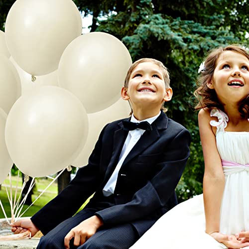 Sand White Balloons, 94 Pcs 18/12/10/5 Inch Nude White Balloons Different Sizes, White Cream Balloons Garland Arch Kit for Birthday Baby Shower Wedding Bridal Shower Party Decorations