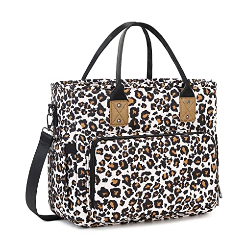 SAIDKOCC Insulated Lunch Bag 26 Cans Adult Women Extra Large Leak Proof Tote Cooler Bag and Shoulder Strap Pad for Office/Work/Picnic (Leopard)