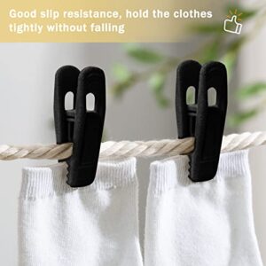 LHMTQVK 20 PCS Velvet Hangers Clips Clothes Pins Clips Strong Velvet Clips Fit Clips for Velvet Hangers Perfect for Thin Velvet Hangers (Black)