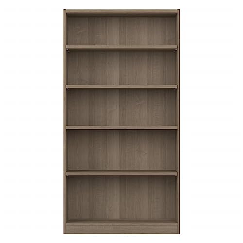 Bush Furniture Universal Tall 5 Shelf Bookcase in Natural Cherry