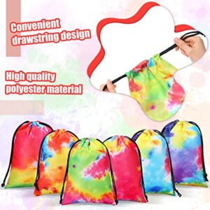 Zhengmy Tie Dye Party Birthday Gift Bags 10 x 7 Inch Treat Goodie Drawstring Favor for Kids Supplies Candy Beach Luau (Graffiti Style, 24 Pack)