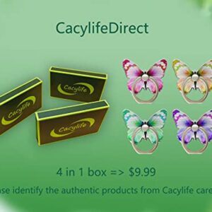 Cacylife Cute Butterfly Cellphone Stand Set,Kawaii Ring Holder Grip For Girls and Women,Compatible with iPhone,Samsung Galaxy,iPad,Tablet and other Phones or Case(4 Pack with Pink,Yellow,Purple,Green)