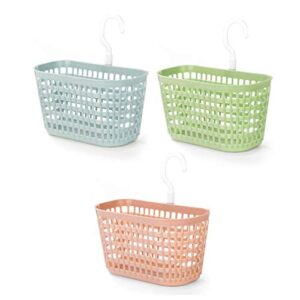 Shower soap holder Caddy Basket Hanging Shower Caddy Plastic Shower Tote Bathroom Storage Organizer for Shampoo Conditioner Cosmetics Bath Toy Hair Supplies plastic shower hanging Pink sink candy