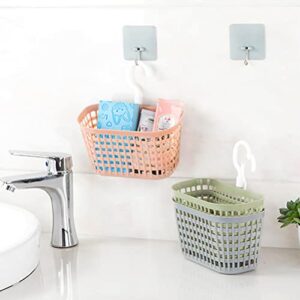 Shower soap holder Caddy Basket Hanging Shower Caddy Plastic Shower Tote Bathroom Storage Organizer for Shampoo Conditioner Cosmetics Bath Toy Hair Supplies plastic shower hanging Pink sink candy