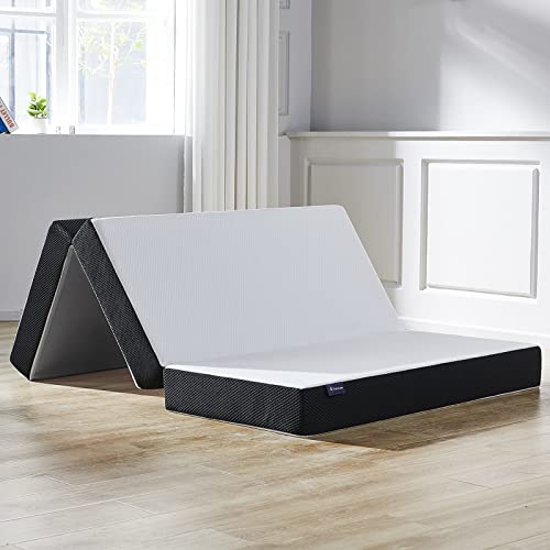 S SECRETLAND Folding Mattress, 6 inch Tri-fold Memory Foam Mattress Topper with Washable Cover, Foldable Mattress Topper for Camping, Guest - Full Size, 73" x 52" x 6"