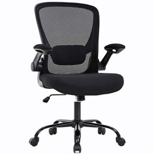 home office chair ergonomic computer desk chair mesh adjustable height arbitrary rolling swivel task chair executive chair with lumbar support and armrests for women adults, black