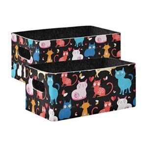 colored cats storage basket felt storage bin collapsible shelves basket shelves cloth baskets organizer for pet supplies magazine