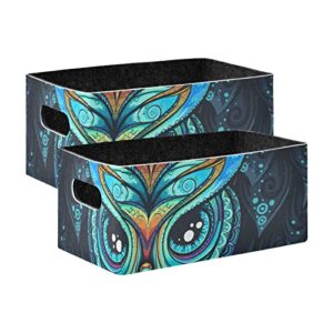 owl tribal ornament storage basket felt storage bin collapsible toy bins decorative baskets organizer for kids bedroom magazine