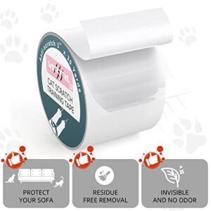 WDTKPTXL Cat Training Tape 3 Inches X 30 Yards Cat Scratch Deterrent Clear Double Sided Anti Cat Scratch Furniture Protector Couch Protector for Cats