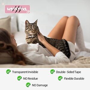 WDTKPTXL Cat Training Tape 3 Inches X 30 Yards Cat Scratch Deterrent Clear Double Sided Anti Cat Scratch Furniture Protector Couch Protector for Cats