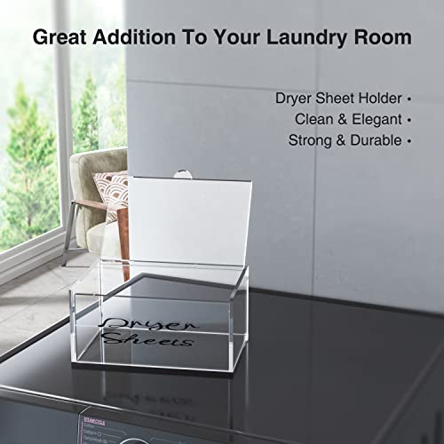 Acrylic dryer sheet holder,dryer sheet dispenser for Fabric Softener Sheets,dryer sheet container for Laundry Room Decor & Organization