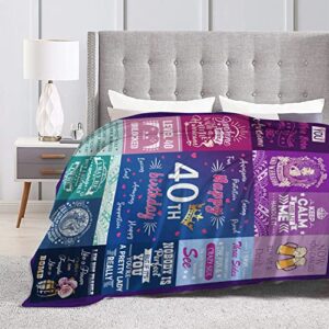 40th Birthday Gifts for Women 40 Year Old Birthday Gifts 40 Year Blanket Gifts 40th Funny Gift Idea 40th Birthday Gift Ideas Gifts for 40 Year Old Female Women Girl Bestie Sister (40th, 50"x60")