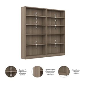 Bush Furniture Universal Tall 5 Shelf Bookcase in Natural Cherry - Set of 2