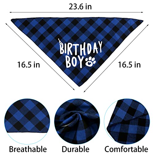 37 Pack Dog Birthday Party Supplies, Dog Birthday Boy Bandana with Dog Birthday Banner Balloon Pet Birthday Hat Bowtie Birthday Number Cake Topper for Pet Doggie Puppy Birthday Party Decorations