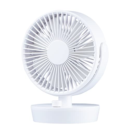 Oscillating Desk Fan, 6 inches 11 Speeds Battery Operated Quiet Desktop Cooling Table Fan for Office Home Bedroom Dorm Baby Patios Outdoor