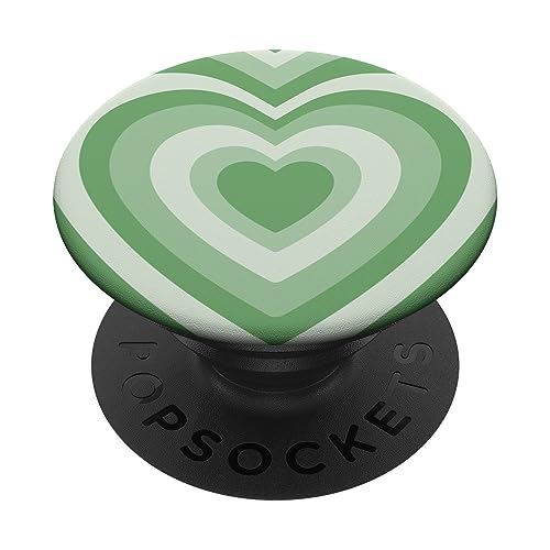 Cute Latte Lover Sage Green Coffee Heart Pastel Latte PopSockets Standard PopGrip