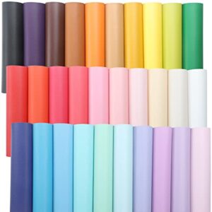 cdy smooth faux leather sheets : 30pcs/set 8.2" x 6"pastel colors leather fabric sheets suitable for making bows, leather earrings, hair accessories diy projects (smooth 30pcs)