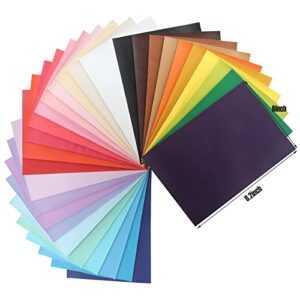 CDY Smooth Faux Leather Sheets : 30Pcs/Set 8.2" x 6"Pastel Colors Leather Fabric Sheets Suitable for Making Bows, Leather Earrings, Hair Accessories DIY Projects (Smooth 30Pcs)