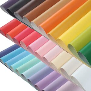 CDY Smooth Faux Leather Sheets : 30Pcs/Set 8.2" x 6"Pastel Colors Leather Fabric Sheets Suitable for Making Bows, Leather Earrings, Hair Accessories DIY Projects (Smooth 30Pcs)