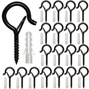 sivya 20 pack outdoor hanging hooks screw hooks wall cabinet ceiling hooks with safety buckle design