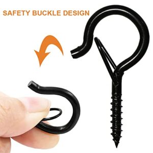 Sivya 20 Pack Outdoor Hanging Hooks Screw Hooks Wall Cabinet Ceiling Hooks with Safety Buckle Design