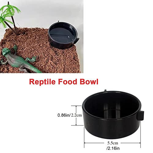 Lucky Interests 2 pcs Reptile Hide Box, Reptile Gecko Cave with Texture, Reptile and Amphibians Hide Hideout Houses for Lizard Turtle Gecko Chameleon Spider Scorpion with 2 Reptile Food Bowl (S, L)