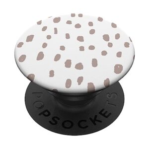 minimal neutral tan white dalmatian pattern boho aesthetic popsockets swappable popgrip