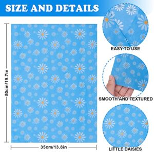 60 Sheets Blue Daisy Floral Print Tissue Paper for Gift Bags Wrapping Tissue Paper Sheets Flower Gift Wrap Tissue for Birthday Baby Shower Party Favor Decor Craft Gift Packing Bag Box,13.8 x 19.7"