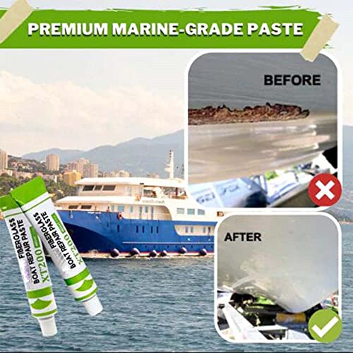 Gogolonge Fiberglass Boat Repair Paste, Xt200 Quick Dry Little Putty Putty, Car Scratch Remover Touch Up Paste Fix Tools, InstaFix Fiberglass Boat Repair Paste for Scratches, Cracks (White)