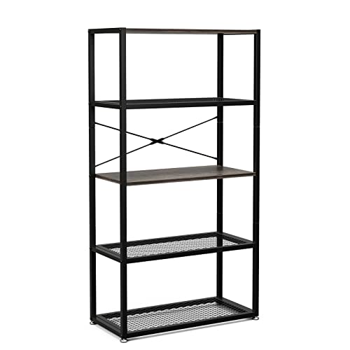 Vicodabo 5 Tier Multipurpose Free Standing Shelves, Heavy Duty Industrial Organizer Open Shelving Unit, Ideals for Living Room, Kitchen, Bedroom and Office