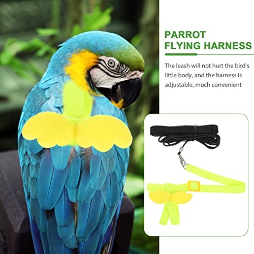 Ipetboom Rabbit Toys Rope Leash Pet Parrot Bird Harness Leash Pet Anti- bite Flying Training Rope for Budgerigar Lovebird Cockatiel Mynah Small Birds Yellow Tool Toys Bunny Toys