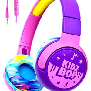 Kidz Bop Wired Headphones for Kids | Microphone | 3.5mm Plug | Volume Limiting 85dB/94dB | Soft Pads | Adjustable | School Use | Christmas 2022 Present | Gift 3 4 5 6 7 8+ Year Old Girls Boys Toddlers