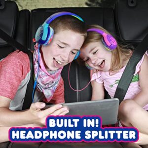 Kidz Bop Wired Headphones for Kids | Microphone | 3.5mm Plug | Volume Limiting 85dB/94dB | Soft Pads | Adjustable | School Use | Christmas 2022 Present | Gift 3 4 5 6 7 8+ Year Old Girls Boys Toddlers