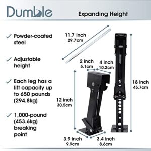 Dumble RV Stabilizer Jacks - 2pk 1300lb Cap Attachable Telescoping Travel Trailer Jack Stabilizer Stands and Jack Rod